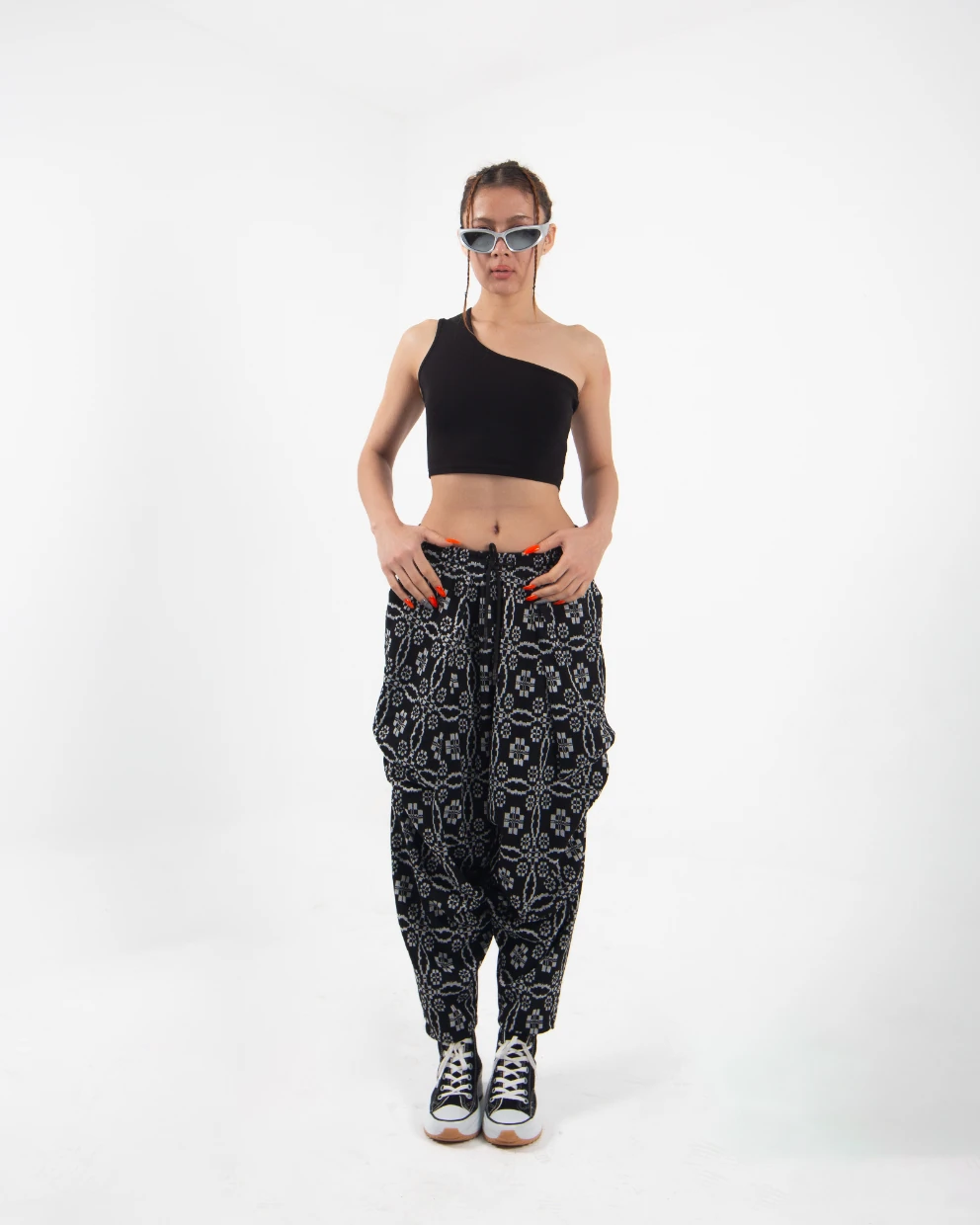 Kadın Pixells Pileli Şalvar Pantolon - Gerusta