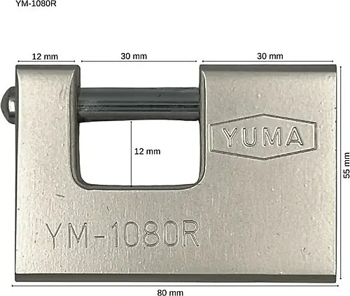 Yuma Kilit 80 mm Döküm Kayar Milli Asma Kilit YM-1080R