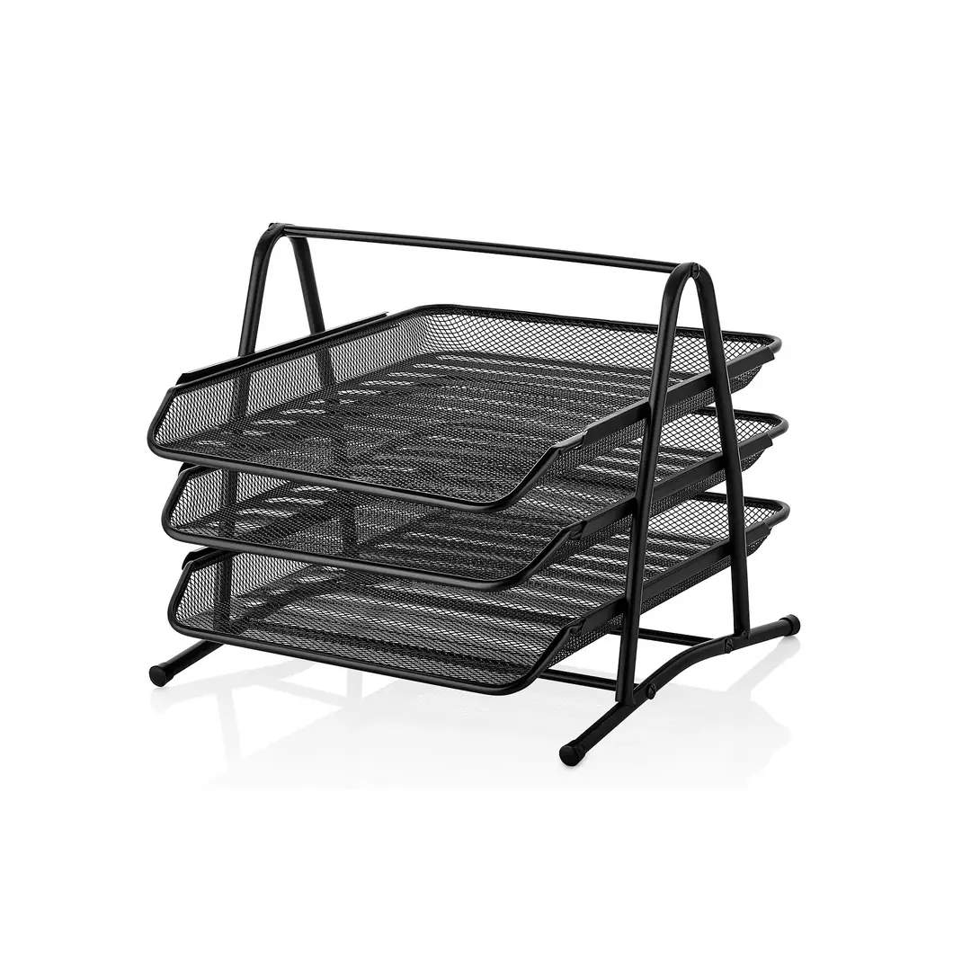 Metal File Evrak Rafı 3 Lü Siyah