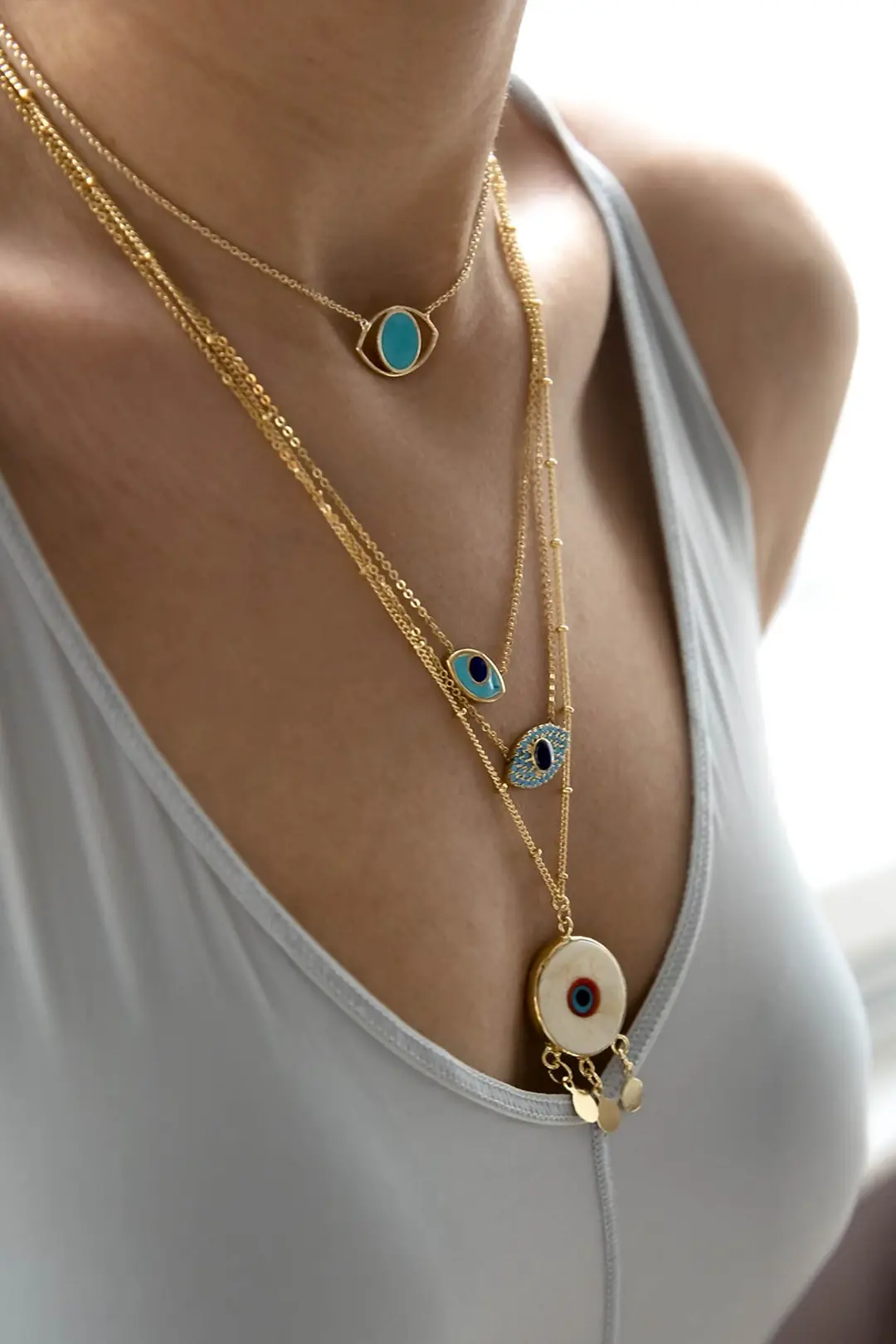 BLUE EYES - Mavi Göz Kolye - Göz Detaylı İnce Kolye | APP