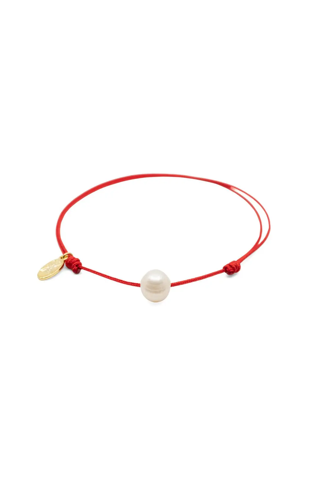 SINGLE PEARL - White - Red String Anklet | APP