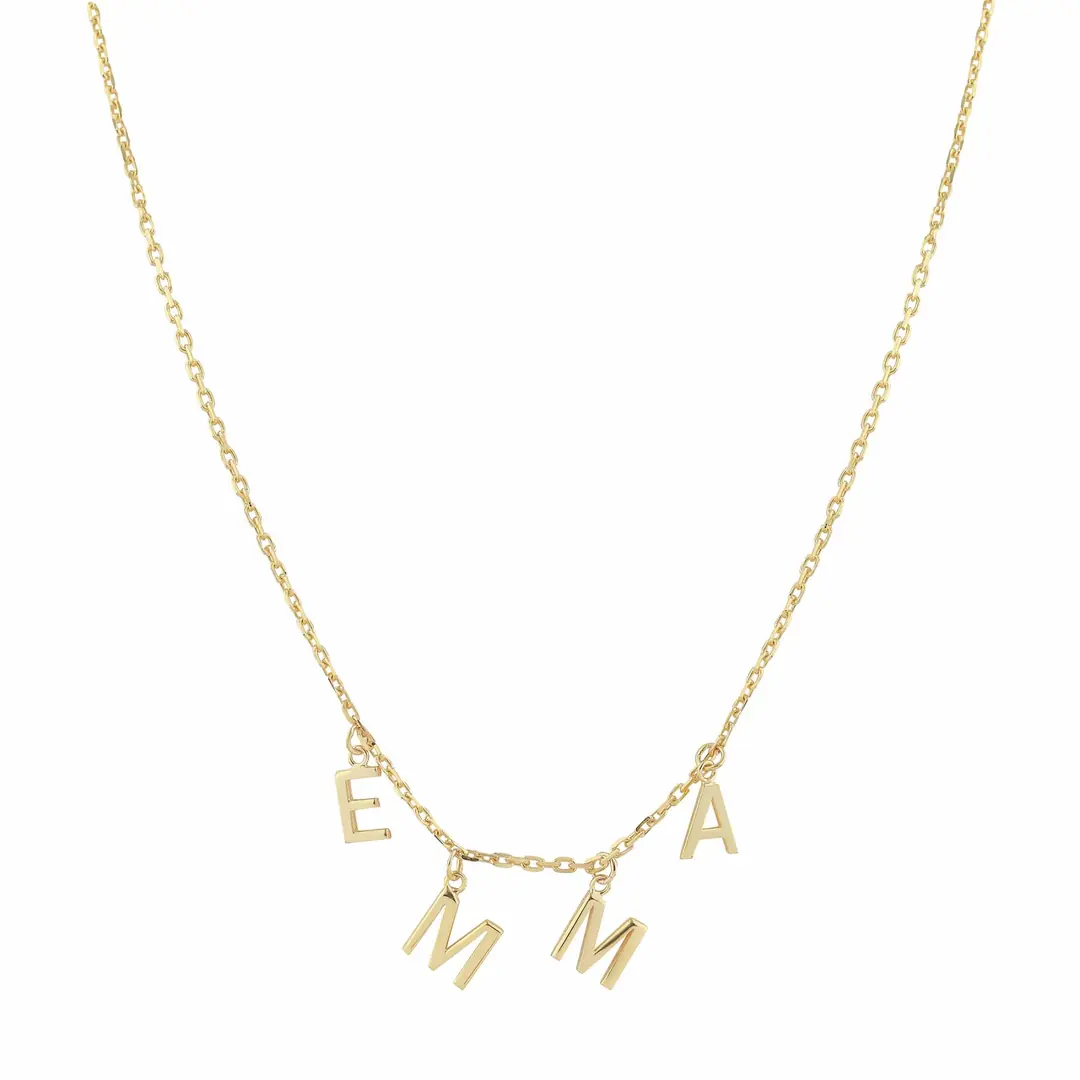 DANGLE LETTERS - Charm Letter Name Necklace - Dangle Charm Letters ...