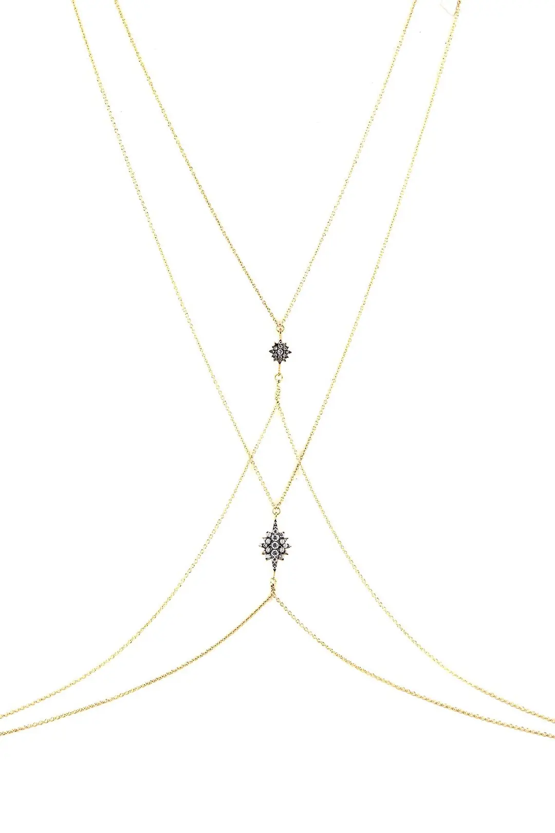 TWIN STARS - Layered Body Chain - Layered Dainty Body Chain with CZ | APP