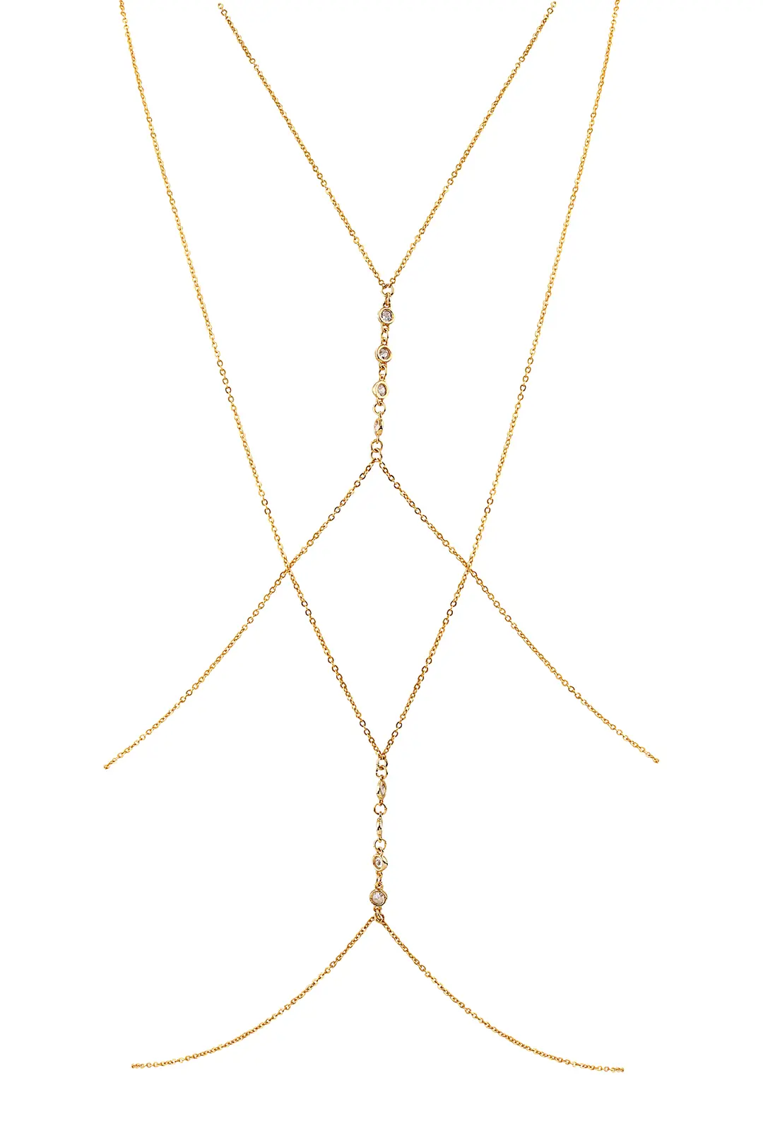 TWIN FLOWS - Two Layered Body Chain - Layered Dainty Body Harness | APP