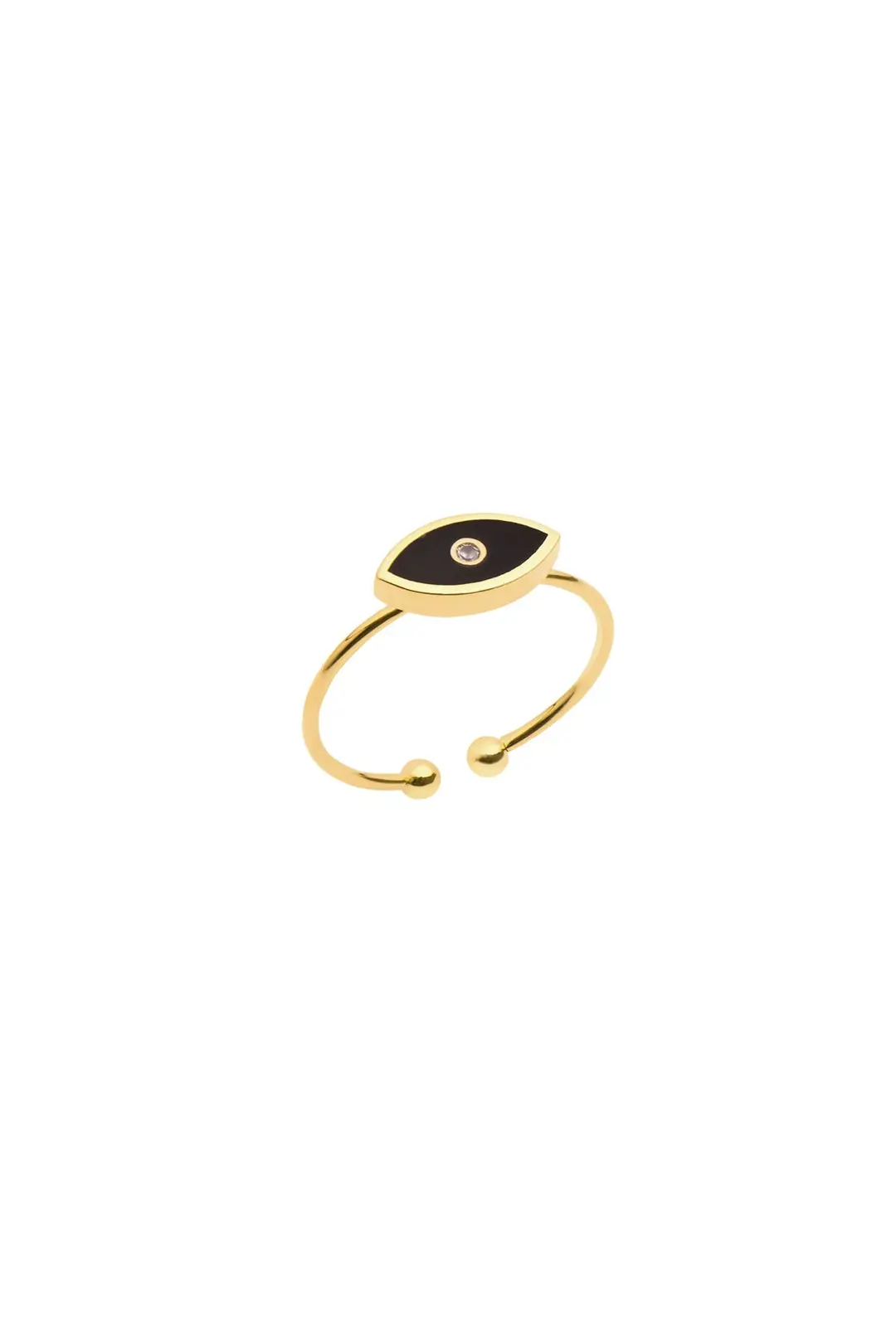 MINI BLACK - Eye Ring - Adjustable Black Enameled Eye Ring | APP