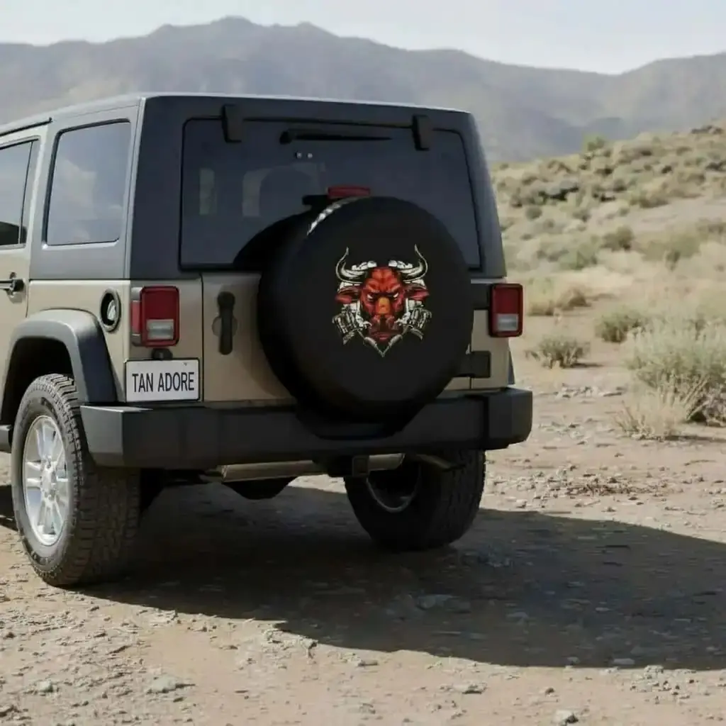 Angry Bull Designed Spare Wheel Tire Cover