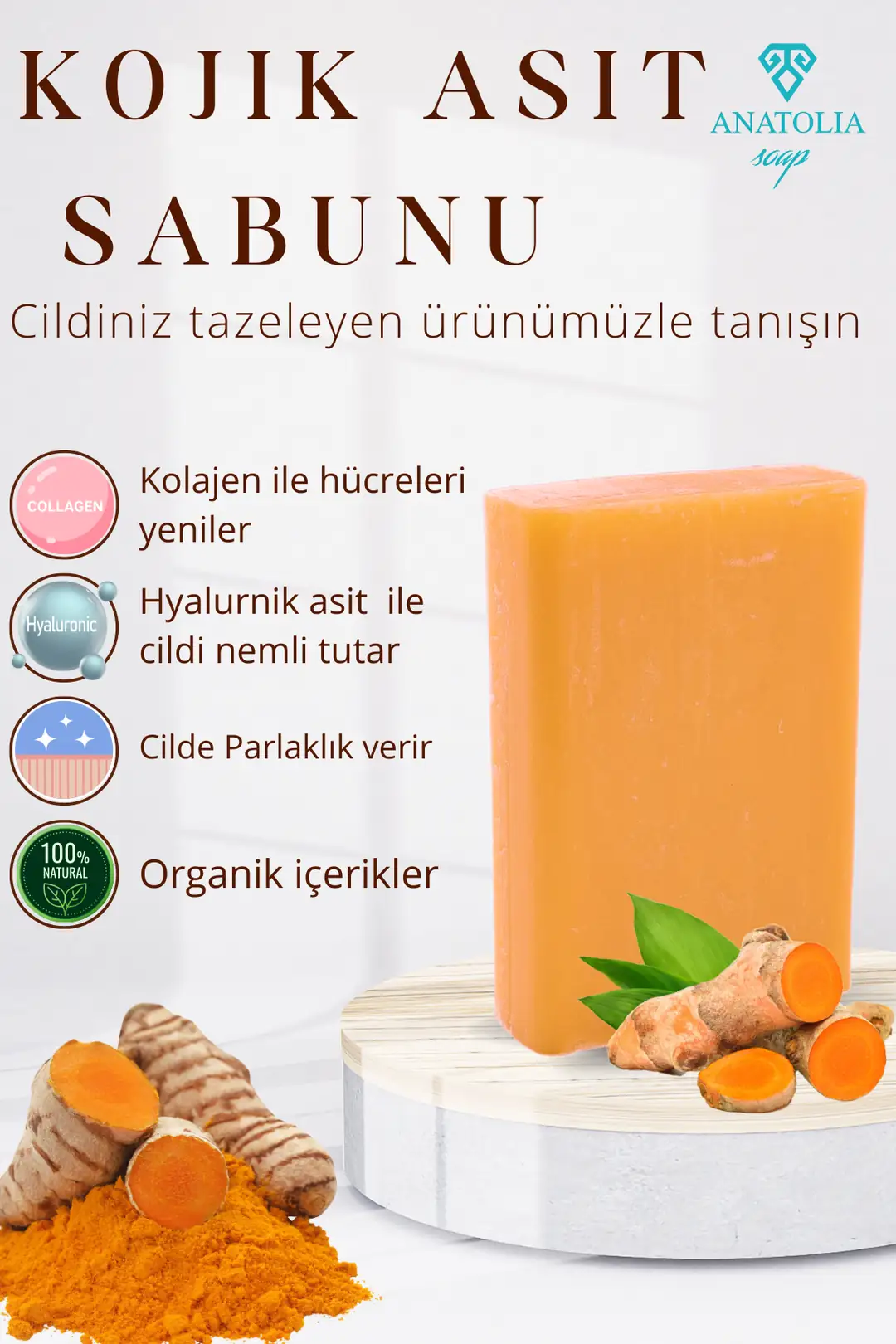 Kojik Asit Sabunu Hücre Yenileyici Ciltteki Lekeleri Giderici Kolajen ...