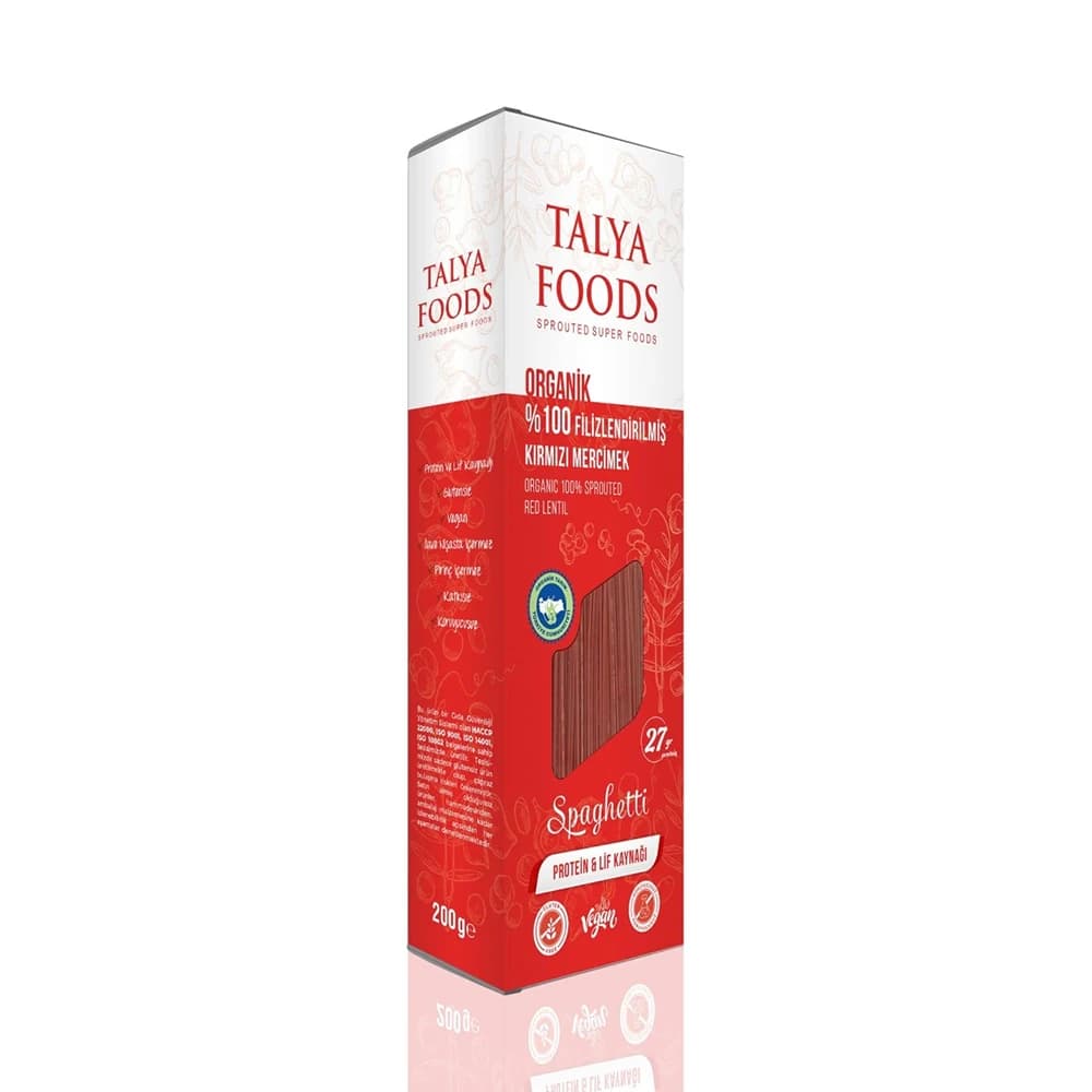Talya Foods Filizlendirilmiş Kırmızı Mercimek Spaghetti 200 g | Nuen shop