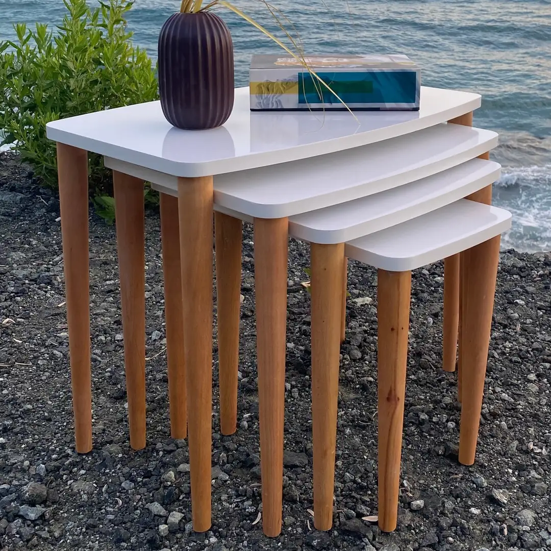 Napoli Serisi Lüx 4lü Mdf Zigon Sehpa