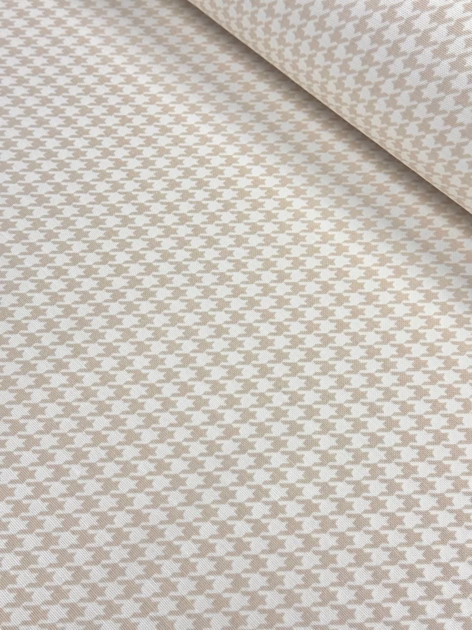 Cappuccino Goosefoot Pattern Duck Fabric - Duck Cloth