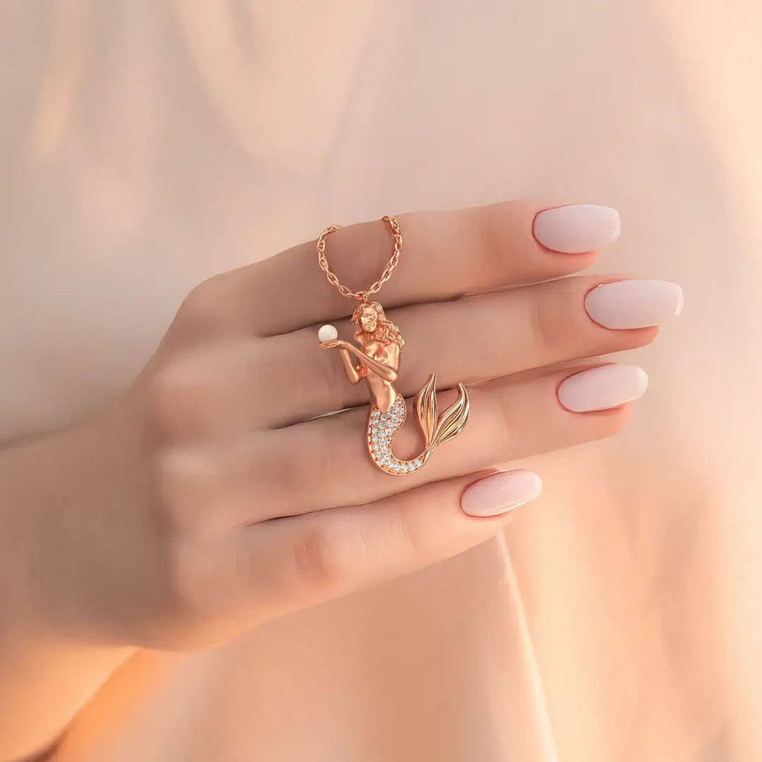 Deniz Kızı Rose Gümüş Kolye