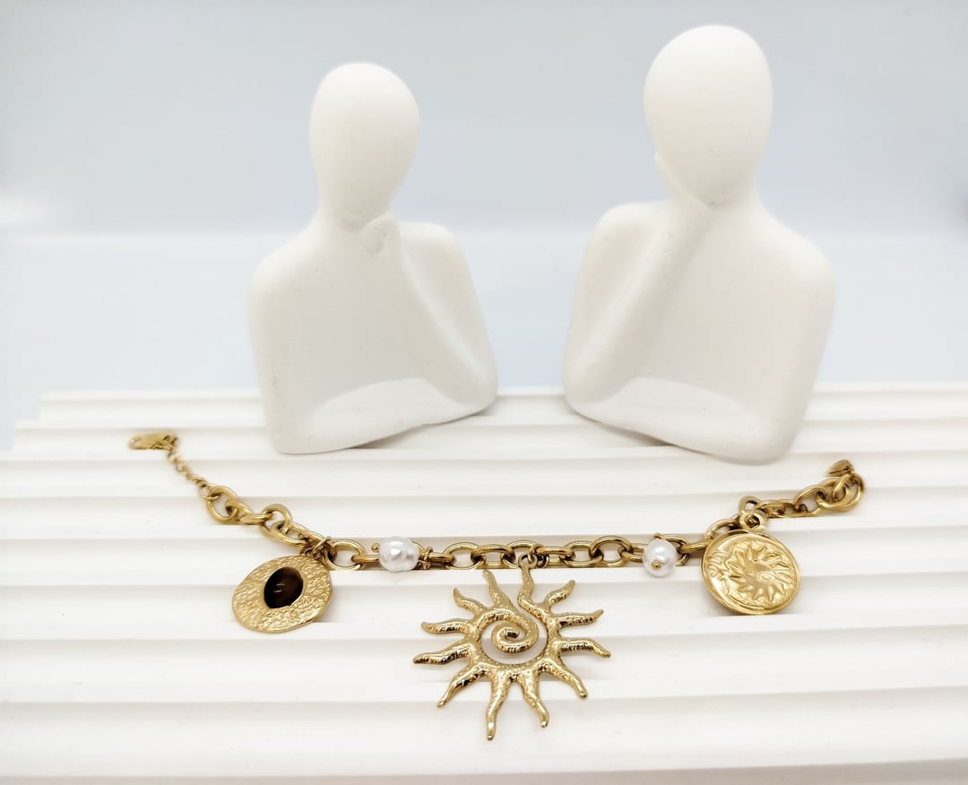 ÇELİK CHARMLI GÜNEŞ AY BİLEKLİK