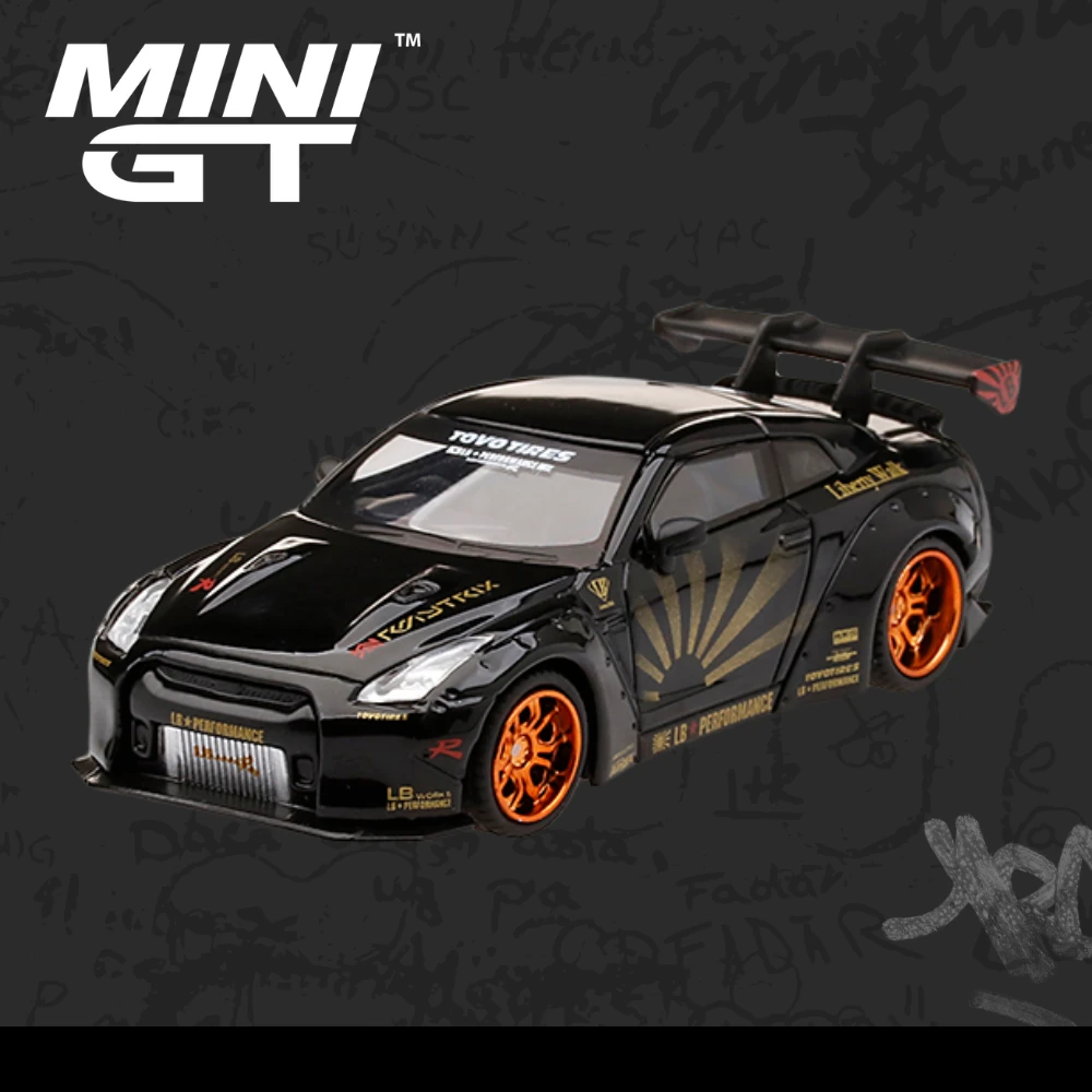 Mini GT 5 LB WORKS Nissan GT-R (R35) Black w/ Copper Wheel Type 1, RHD ...