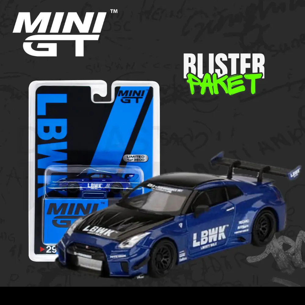 Mini GT 299 LB-Silhouett WORKS GT Nissan 35GT-RR / LBWK Blue-Matdiecast