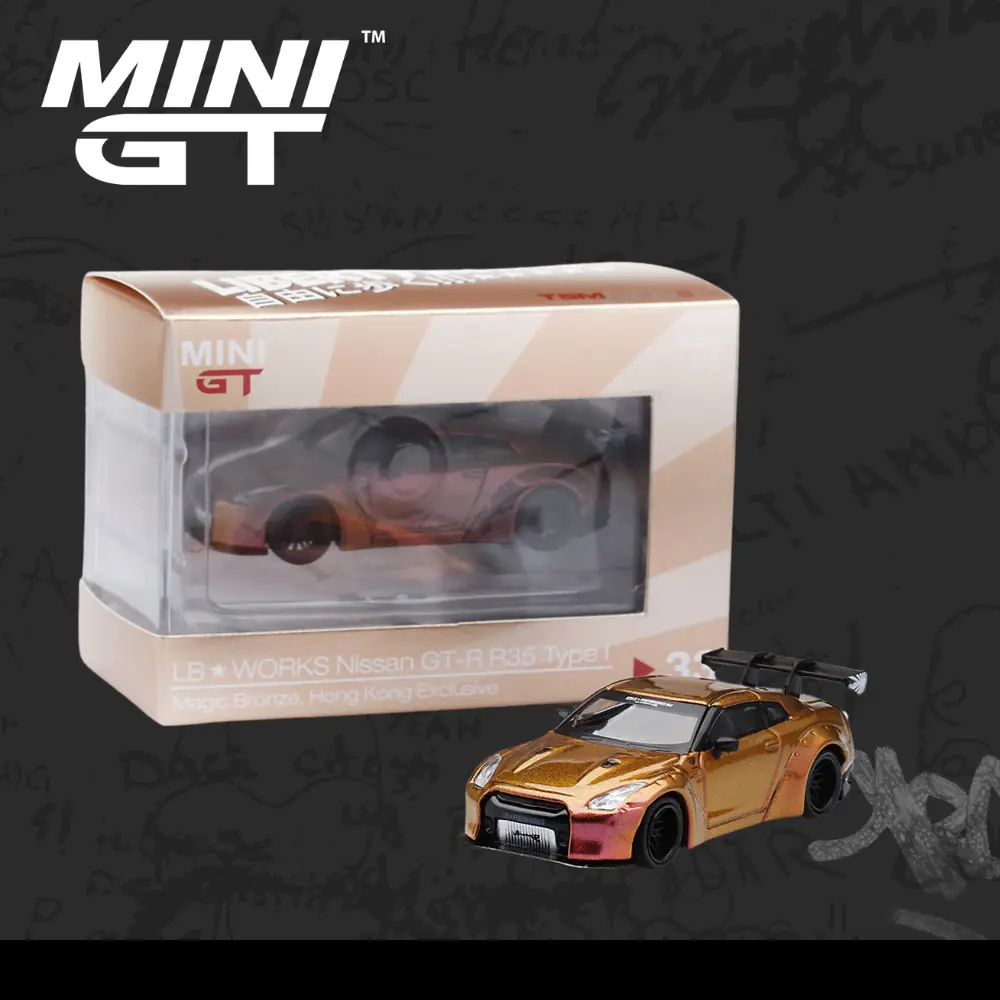 Mini GT 33 LB WORKS Nissan GT-R (R35) Magic Bronze (Hong Kong Exclusive ...