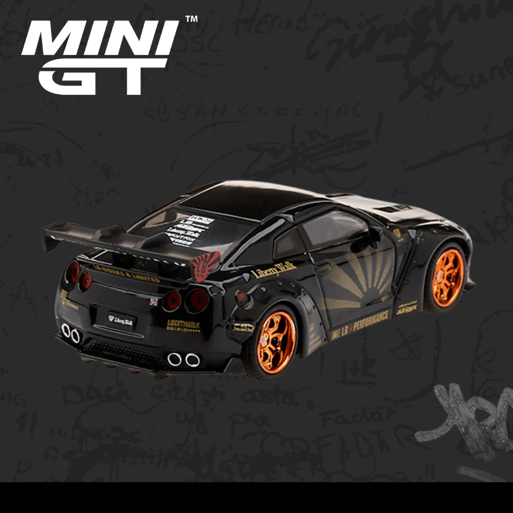 Mini GT 5 LB WORKS Nissan GT-R (R35) Black w/ Copper Wheel Type 1, RHD ...