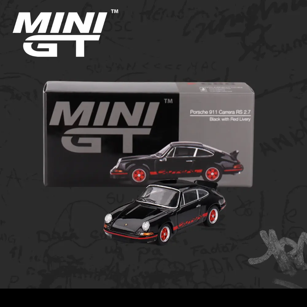 Mini Gt 688 Porsche 911 Carrera RS 2.7 Black with Red Livery