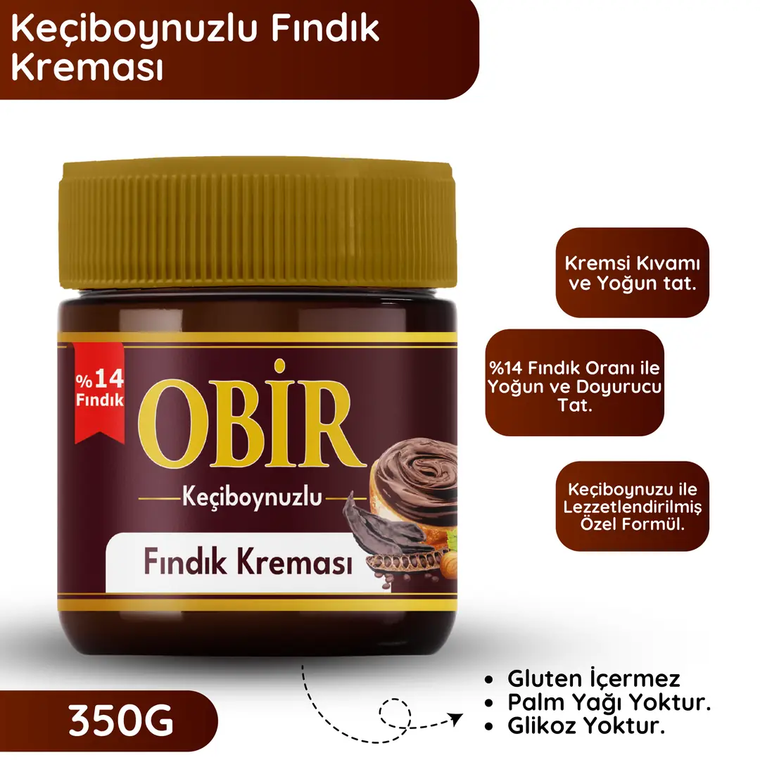 Obir Keçiboynuzlu Fındık Kreması – Doğadan Gelen Sağlıklı Lezzet! 🌰