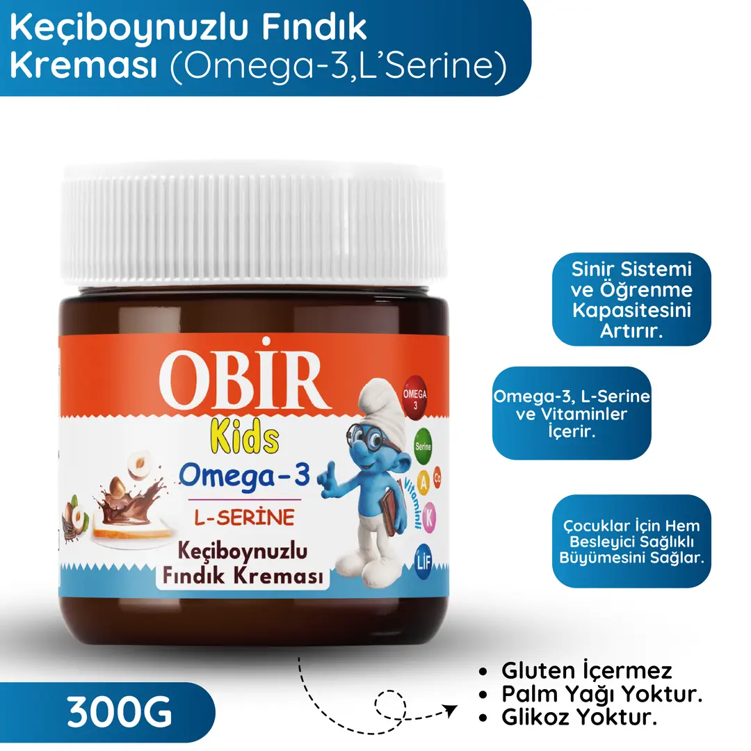 Obir Kids Omega-3 L-Serine Keçiboynuzlu Fındık Kreması - Küçük ...