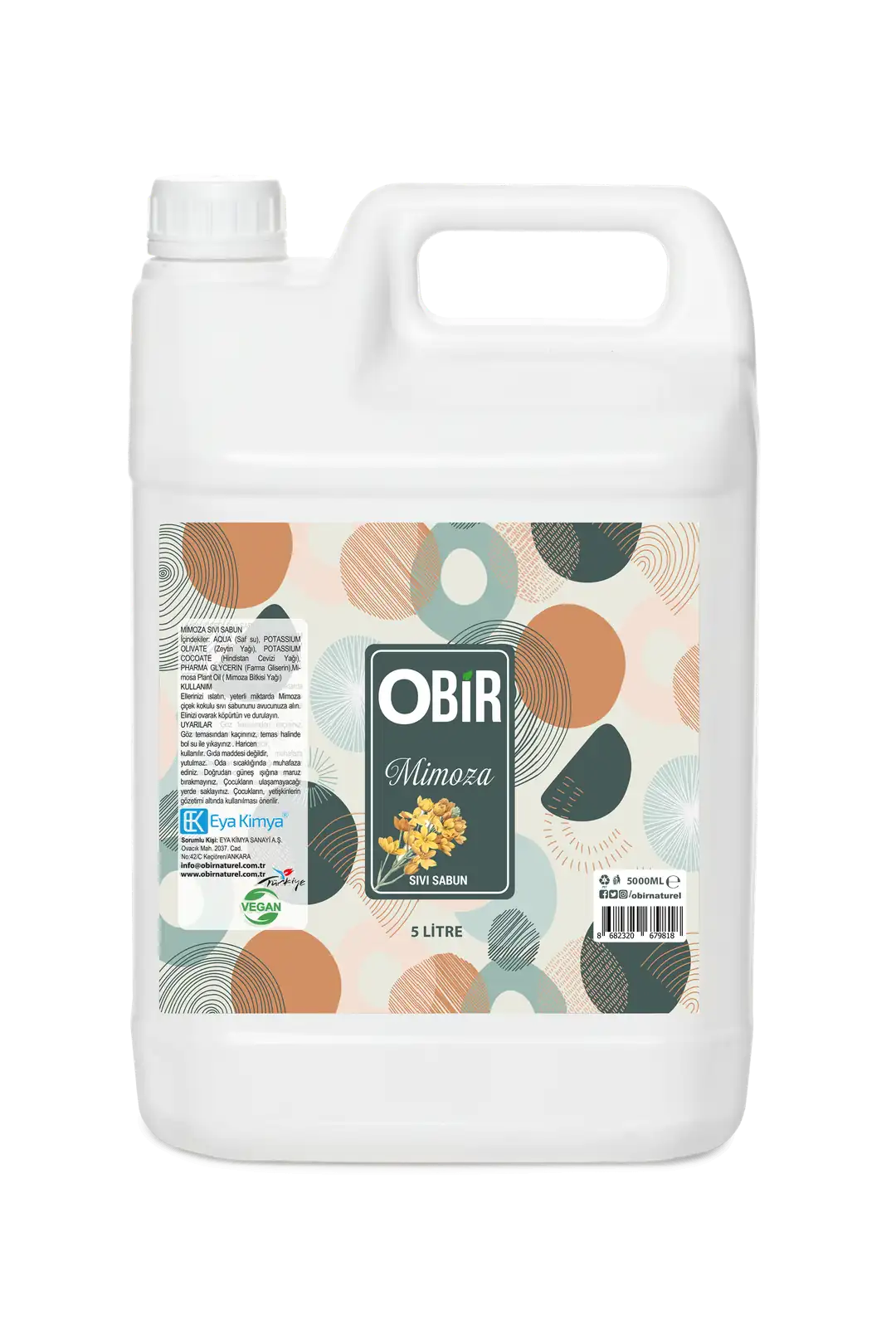 Obir Naturel 5 Litre Mimoza Kokulu Sıvı El Sabunu