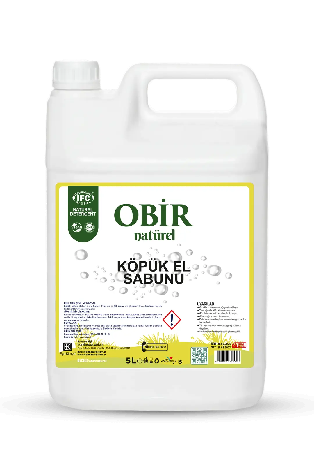Obir Natürel Köpük El Sabunu – 5 LT