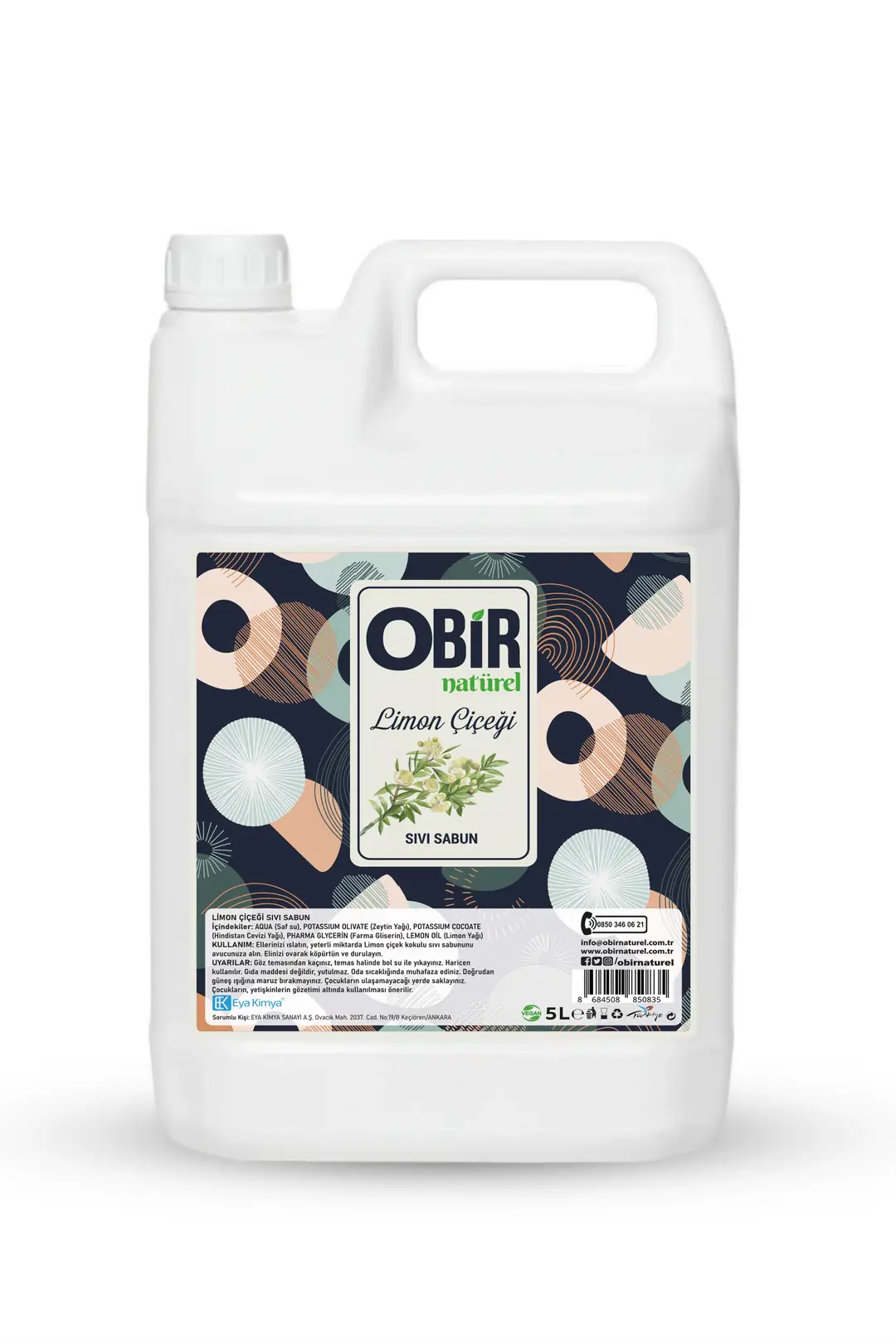Obir Naturel 5 Litre Limon Çiçeği Kokulu Sıvı El Sabunu