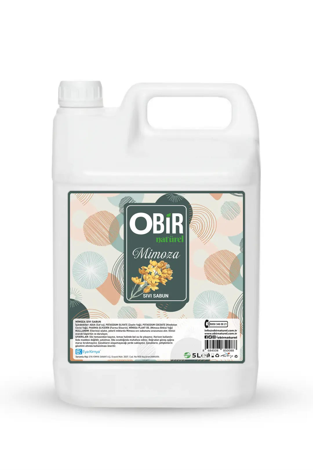 Obir Naturel 5 Litre Mimoza Kokulu Sıvı El Sabunu