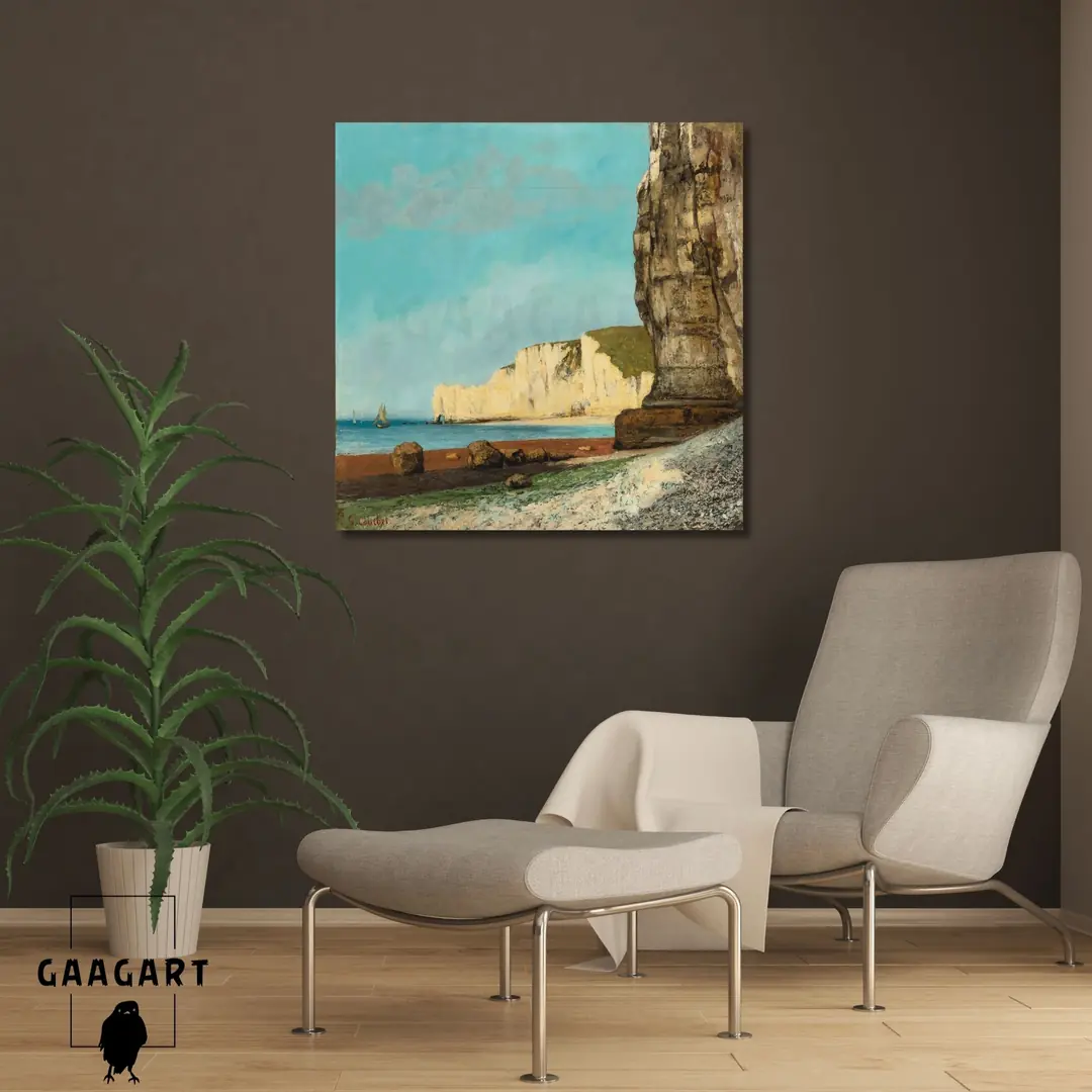 Kare Kanvas Tablo Ünlü Eserler Gustave Courbet-Étretat_ Les Falaises ...