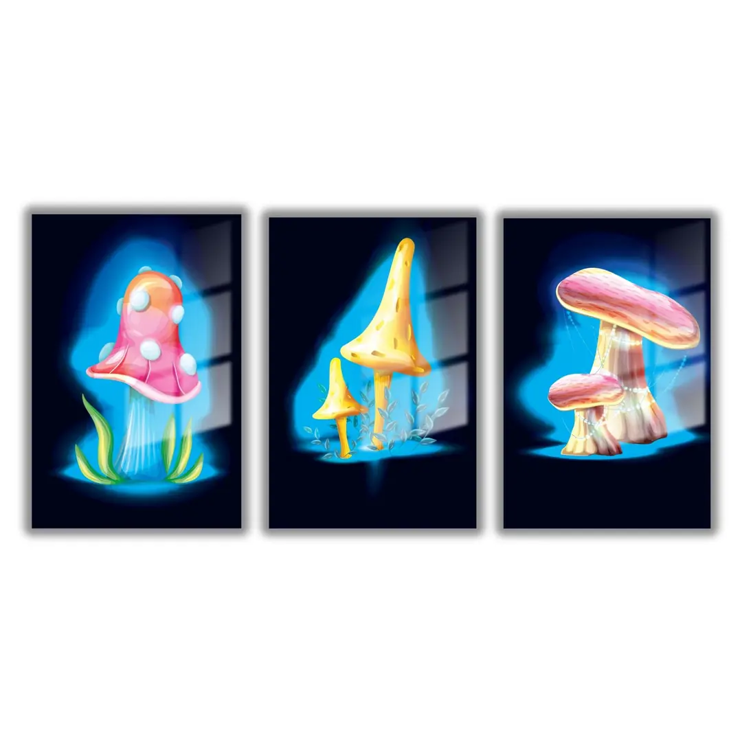 Cam Tablo Seti Neon Sihirli Mantar | GaagArt