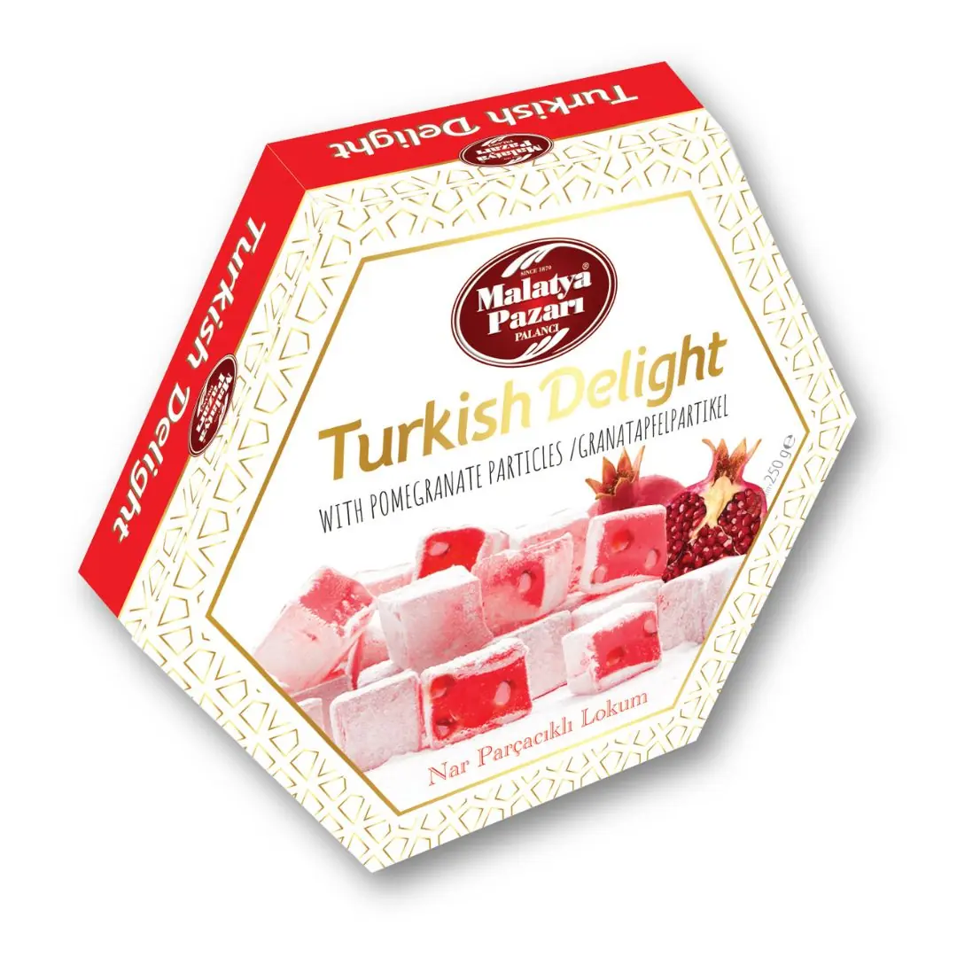 Pomegranate Flavored Turkish Delight with Pomegranate Seeds 250 g ...