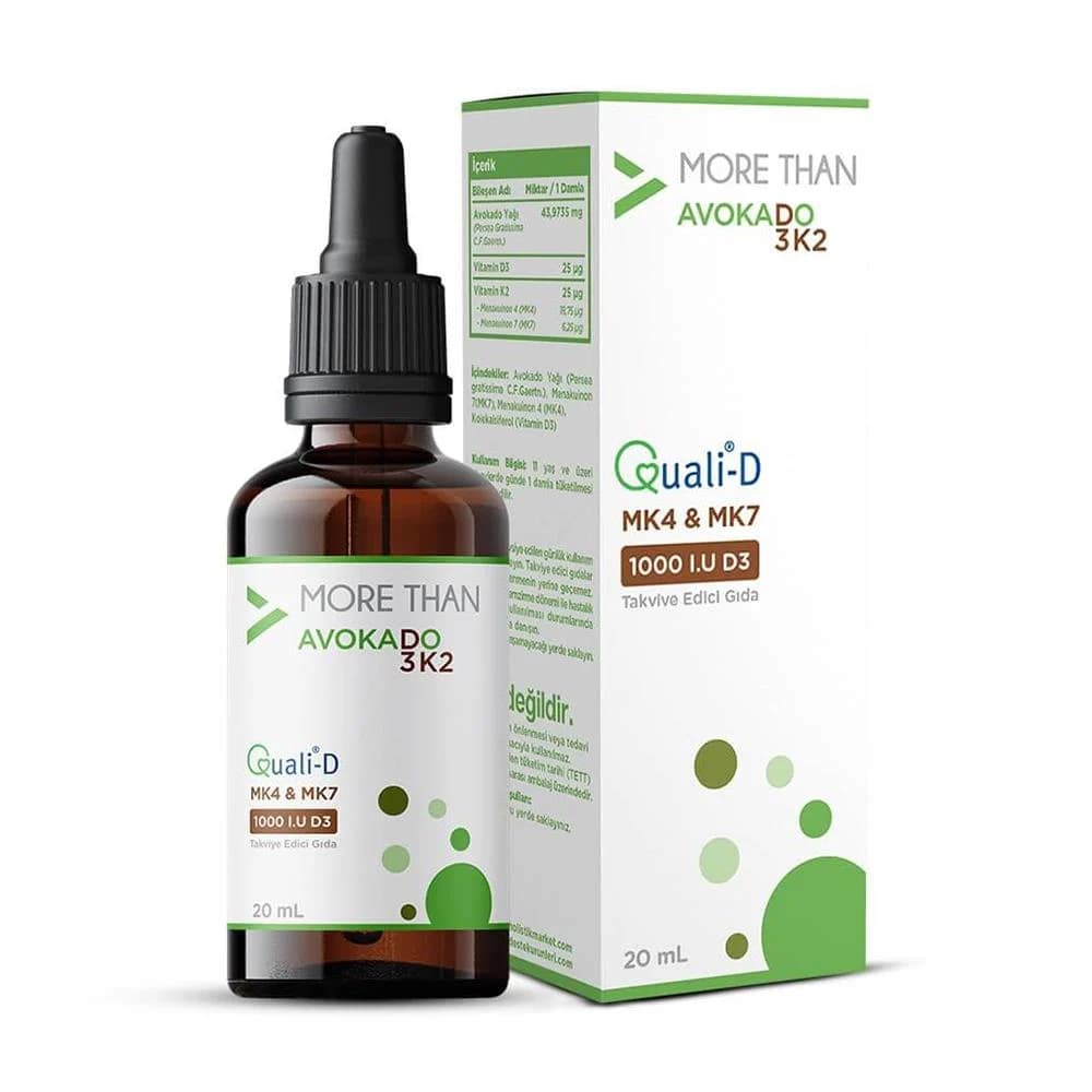 MORE THAN Avokado D3K2 Quali-D 1000 IU D3 Takviye Edici Gıda 20 ml ...