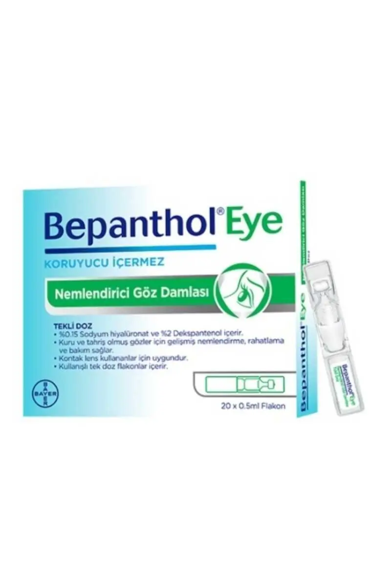 BAYER Bepanthol Eye Nemlendirici Göz Damlası 0,5 ml x 20 Flakon Satın ...