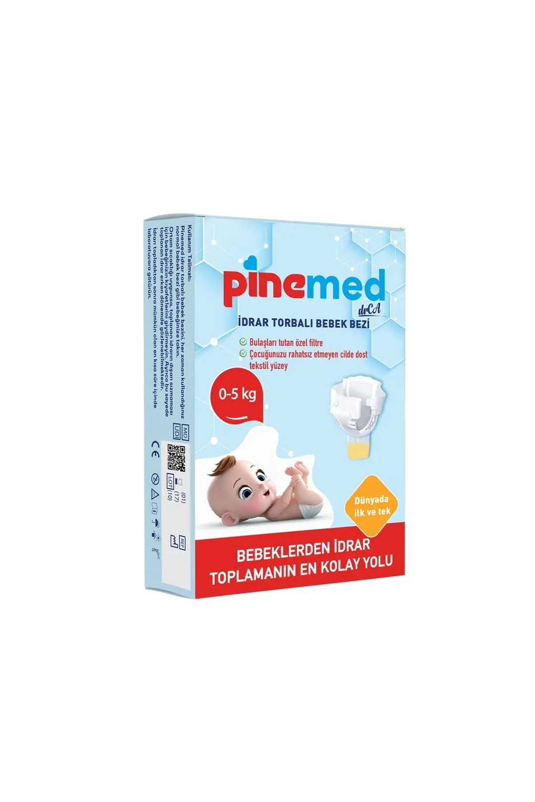 PİNEMED İdrar Toplama Bezi Tekstil Yüzey – İdrar Torbalı Bebek Bezi ...