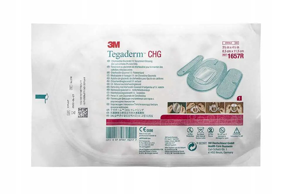 3M Tegaderm CHG Klorheksidin Glukonat I.V. Şeffaf Film Sabitleyici (8.5 ...