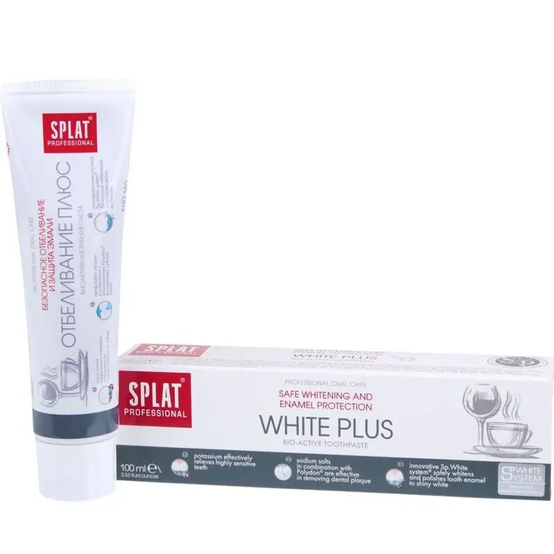 SPLAT White Plus Beyazlatıcı Diş Macunu 100 ml – Leke Giderici, Hassas ...