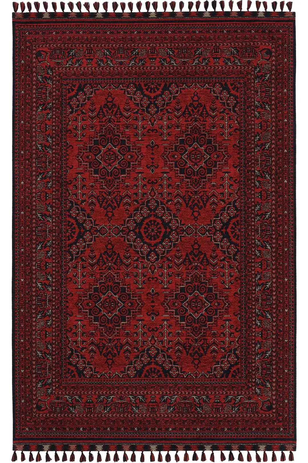 EMİRGAN HALI TÜRKMEN SERİSİ TR 04 KIRMIZI - KAYMAZ TABANLI YIKANABİLİR ...