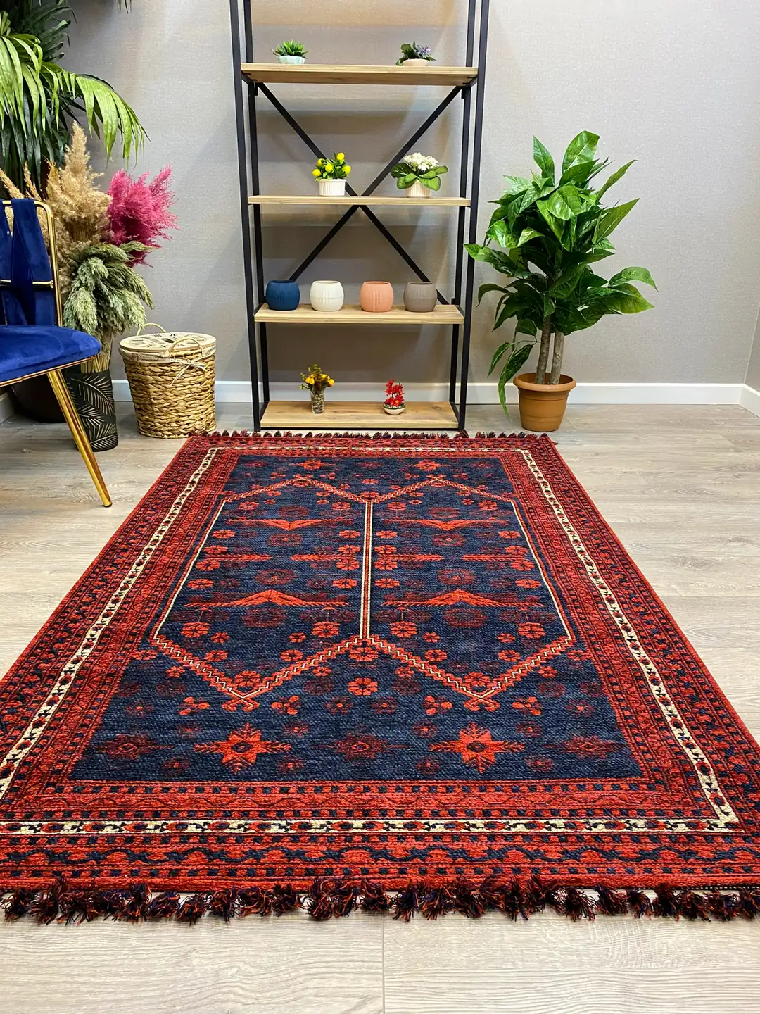 EMİRGAN HALI TÜRKMEN SERİSİ TR 09 KIRMIZI - KAYMAZ TABANLI YIKANABİLİR ...