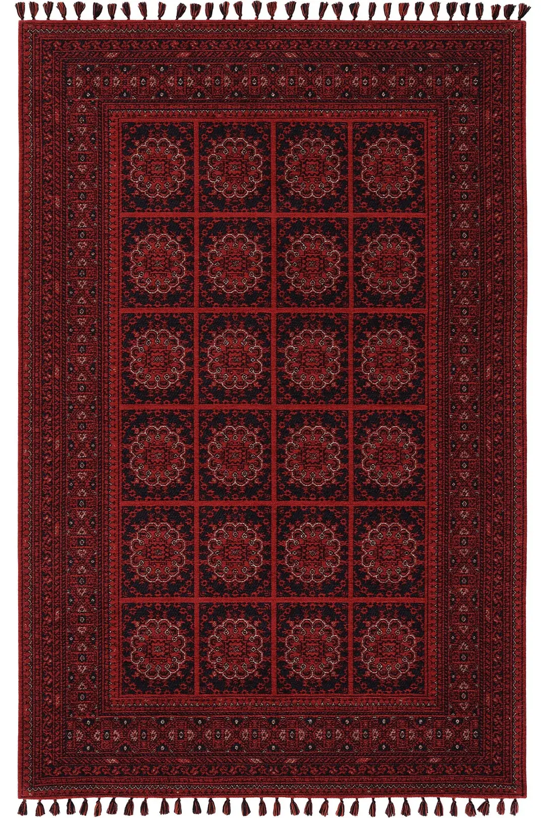 EMİRGAN HALI TÜRKMEN SERİSİ TR 01 KIRMIZI - KAYMAZ TABANLI YIKANABİLİR ...