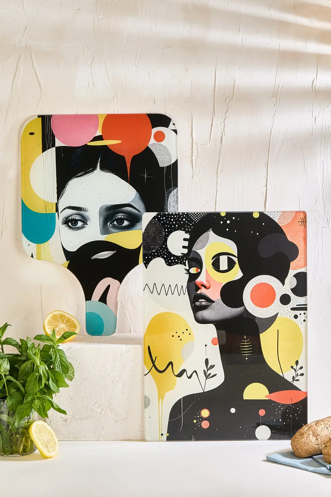 Future 2'Li Cam Kesme Tahtası Seti - 25x35 - Isıya Dayanıklı Kırılmaz Kesme Tahtası - Lora Bianca