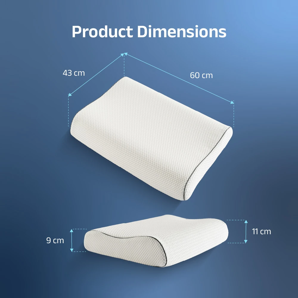 Viscotex Ergonomic Premium Neck Support Pillow, 60x43x11/9 cm, Dual ...