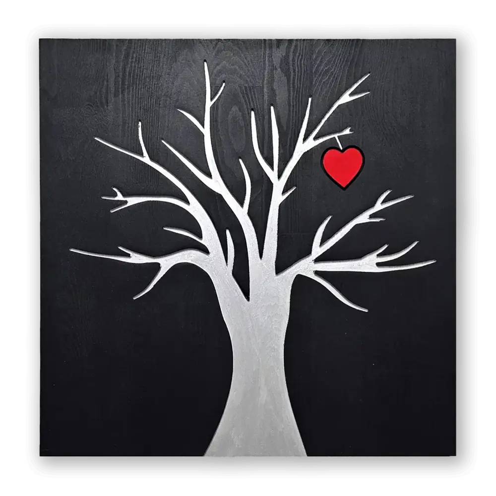 Ahşap Tablo Kalp Ağacı | Heart Tree | hangroar