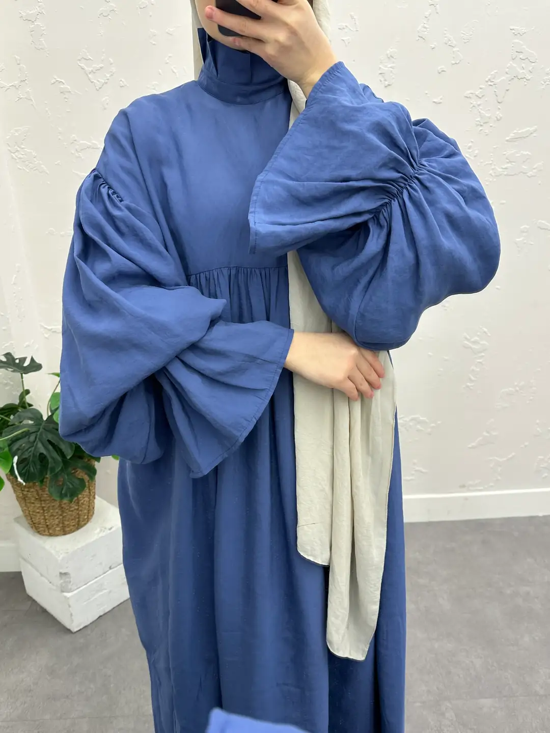 Luna Balon Kol Modal Elbise