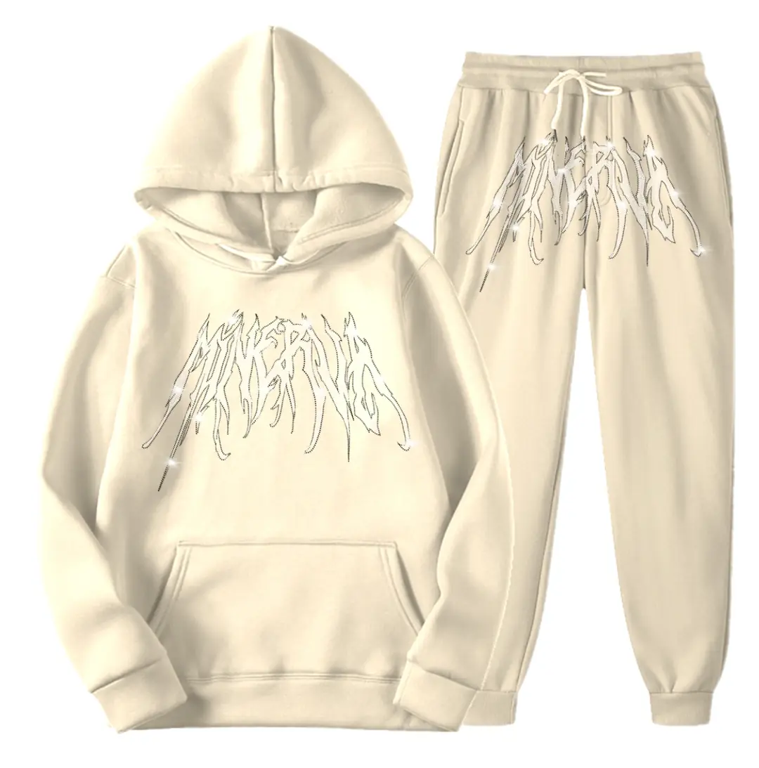 RHINESTONE BURGUNDY TRACKSUIT