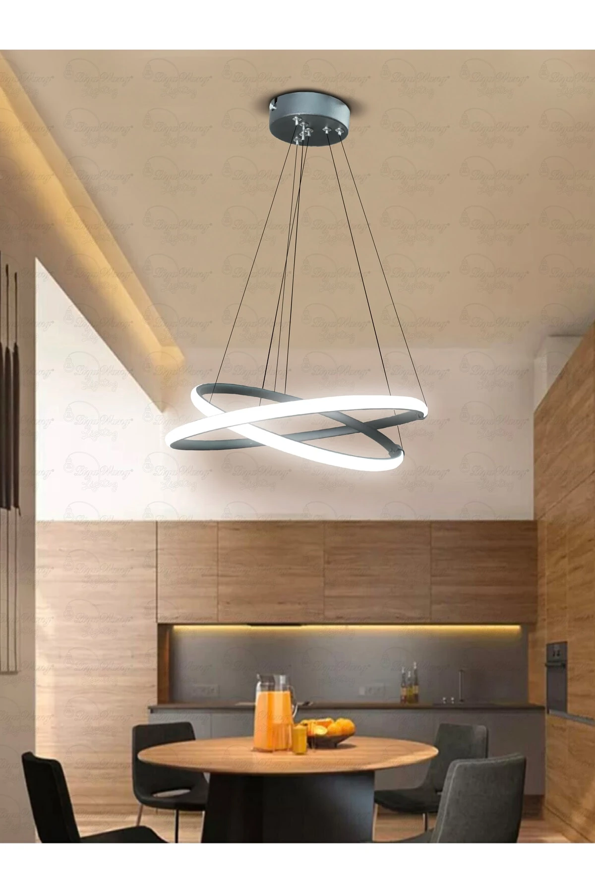 Modern Sarkıt 3 Renk 4 Toplu Led Avize Salon - Oturma Odası Ledli Aviz