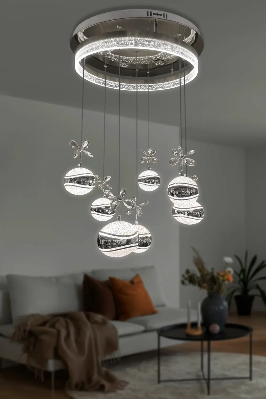 7 li Eliza Top Modern Sarkıt Led Avize
