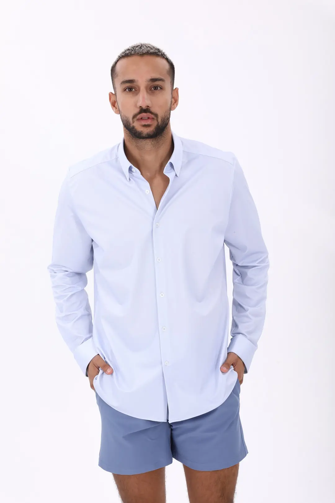 Blue Polyamide Shirt