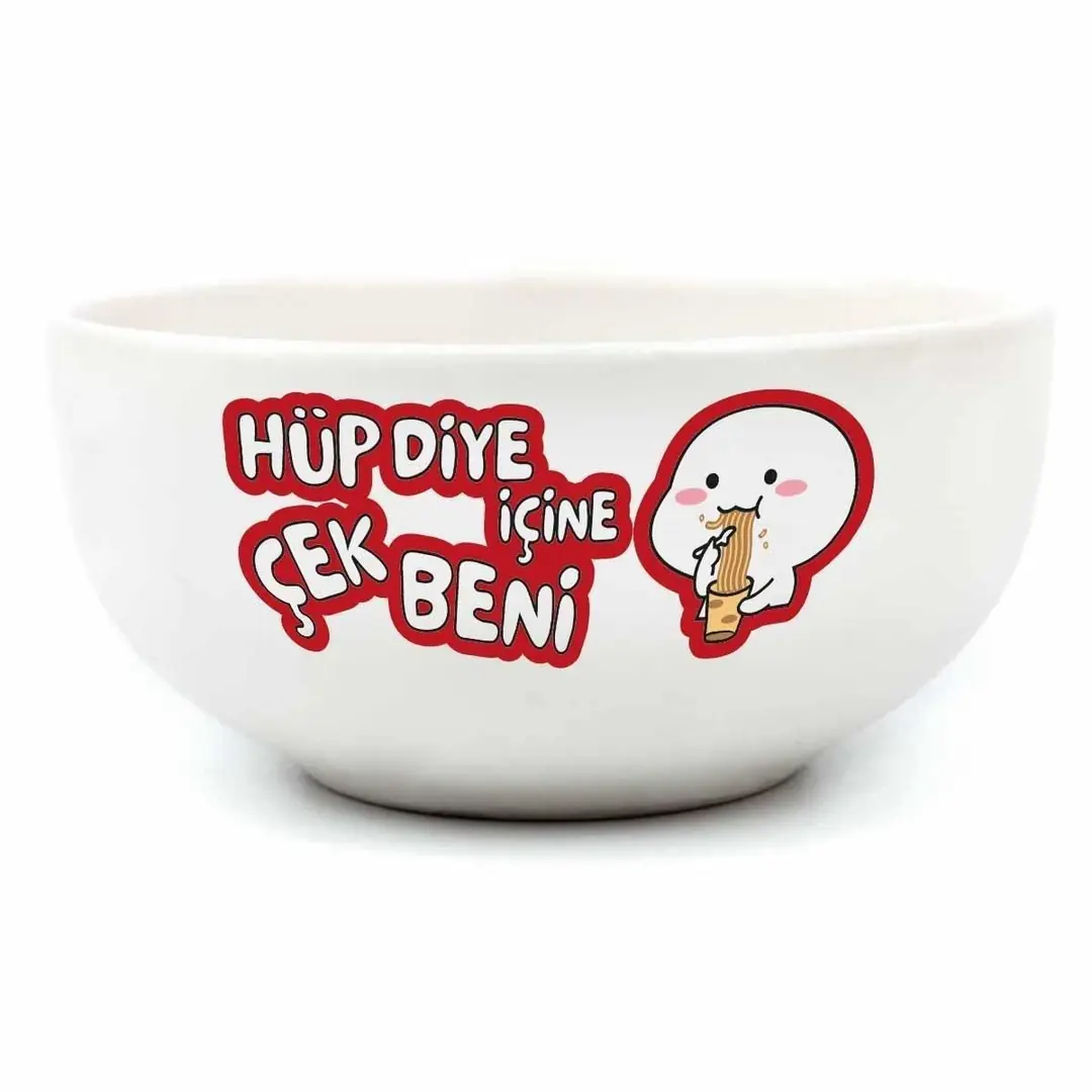Seramik Kase Beyaz - Hüp Diye İçine Çek Beni