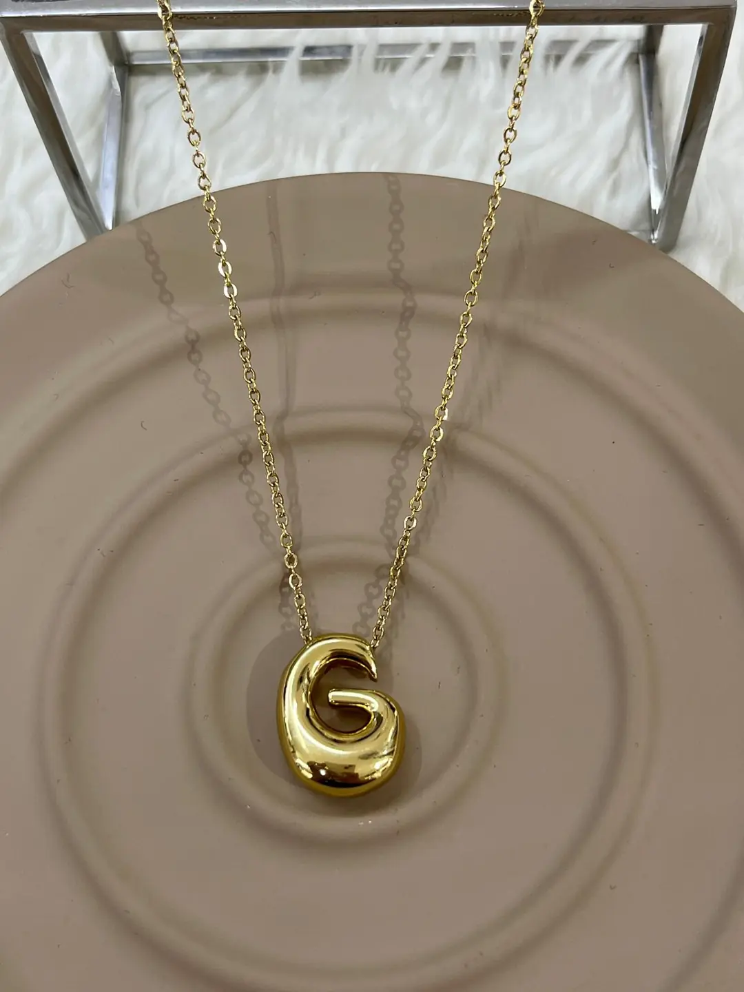 Çelik Gold G Harf Kolye 45cm