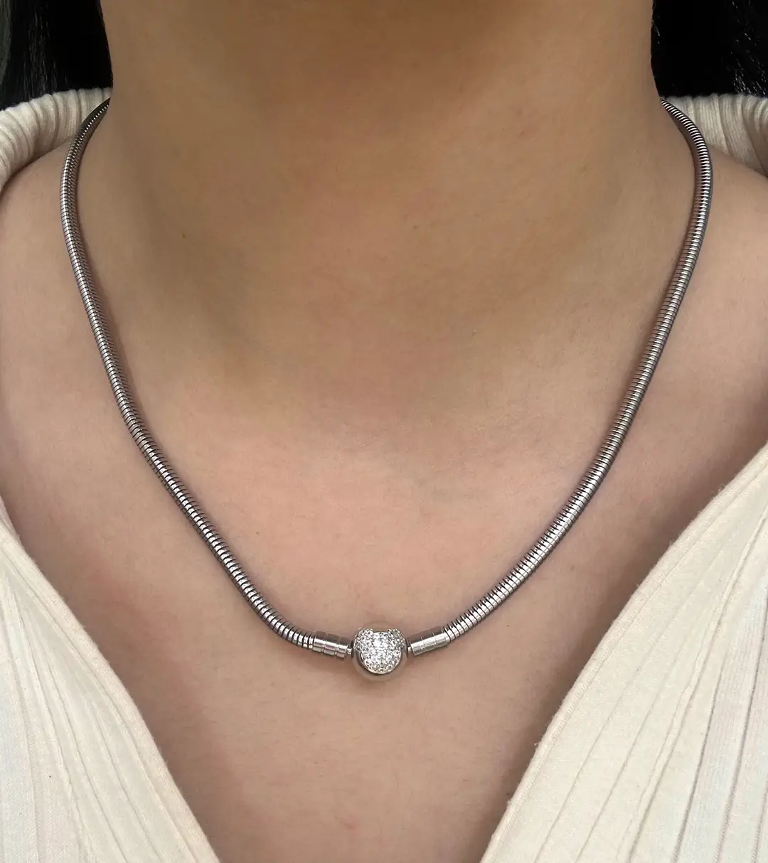 Çelik silver pandora kolye (45 cm)