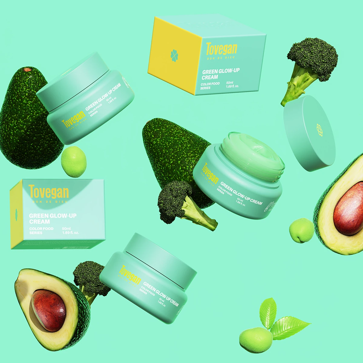 Tovegan Colorfood Series Green Glow up Cream 50ml - Centella İçeren ...